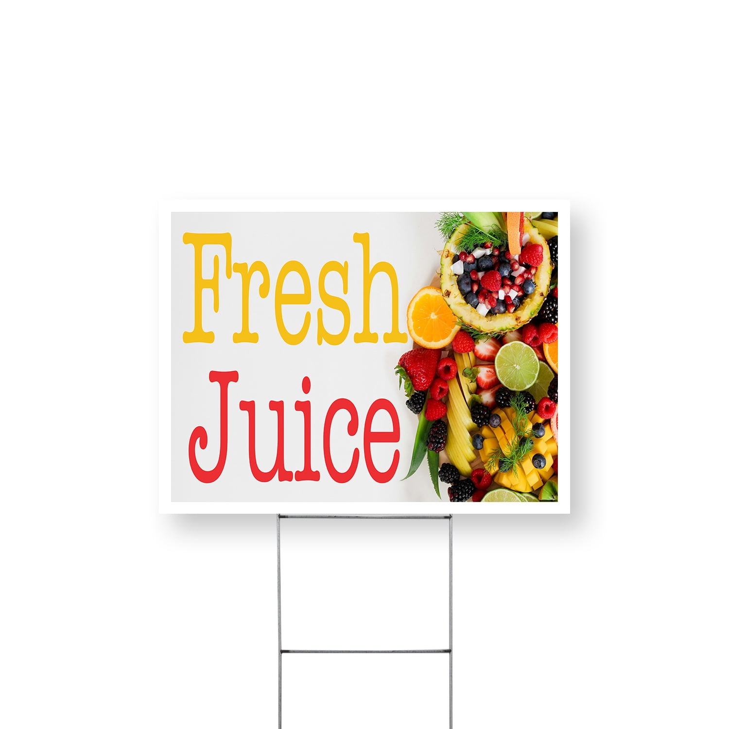 Fresh Juice Yard Sign 18 Inch x 24 Inch Single Sided Weatherproof Heavy ...