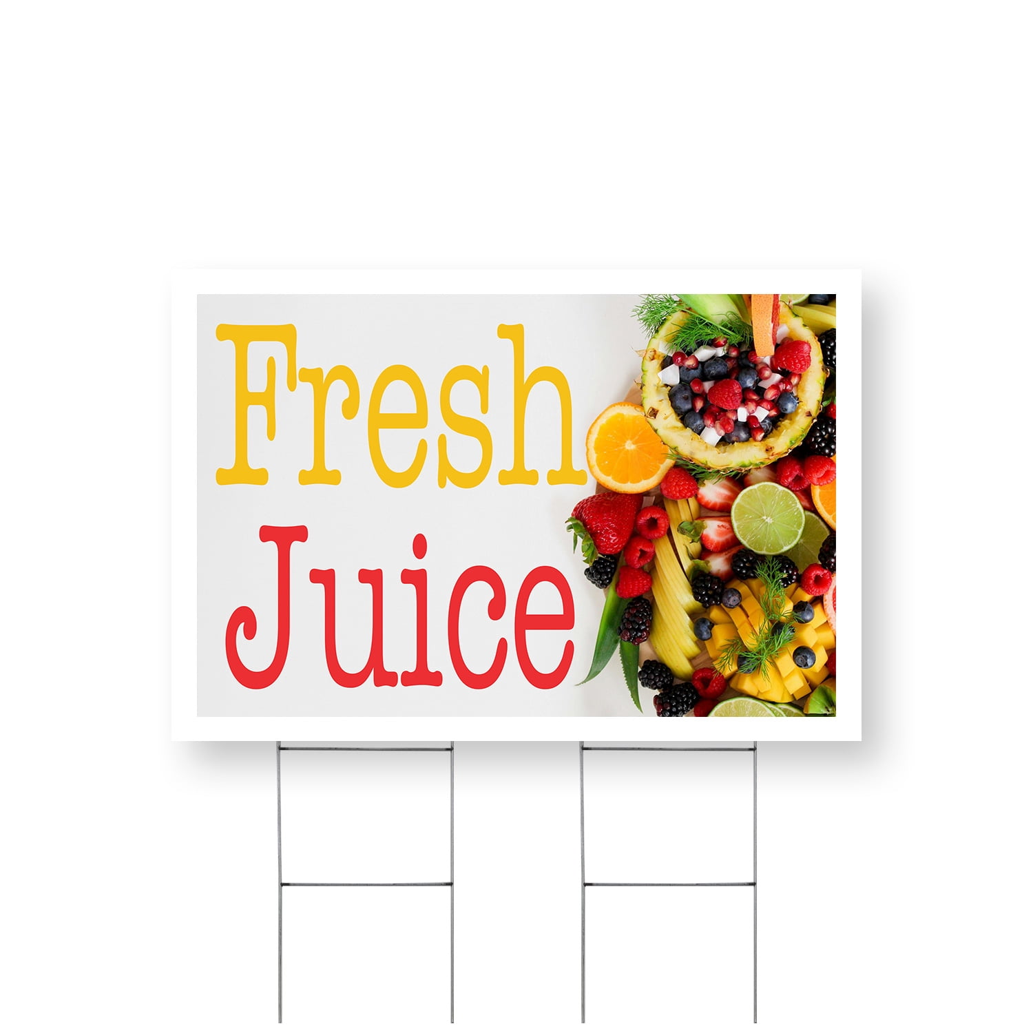 Fresh Juice Yard Sign 24 Inch x 36 Inch Single Sided Weatherproof Heavy ...