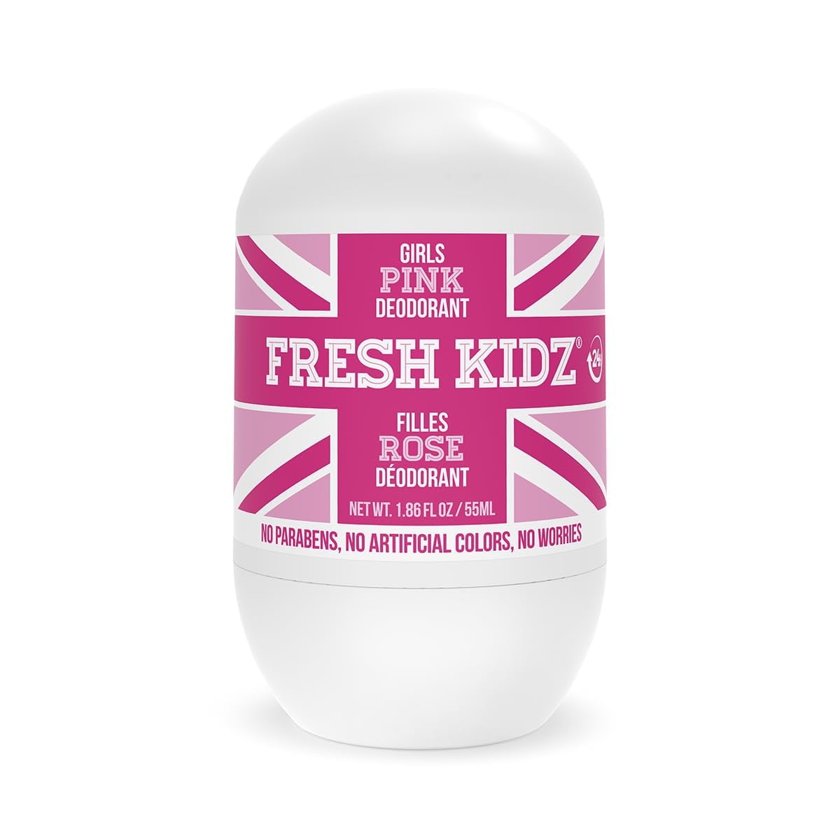 Fresh Kidz Girls Roll-On Deodorant, Pink, Aluminum-Free, 1.86 fl oz ...