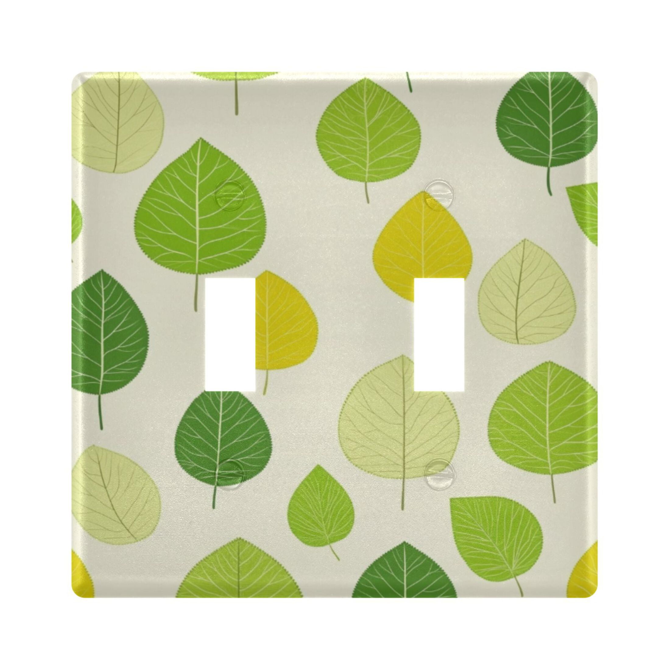 Fresh Leaf Pattern Design Fireproof Switch Plate with Rounded Edges 3 ...