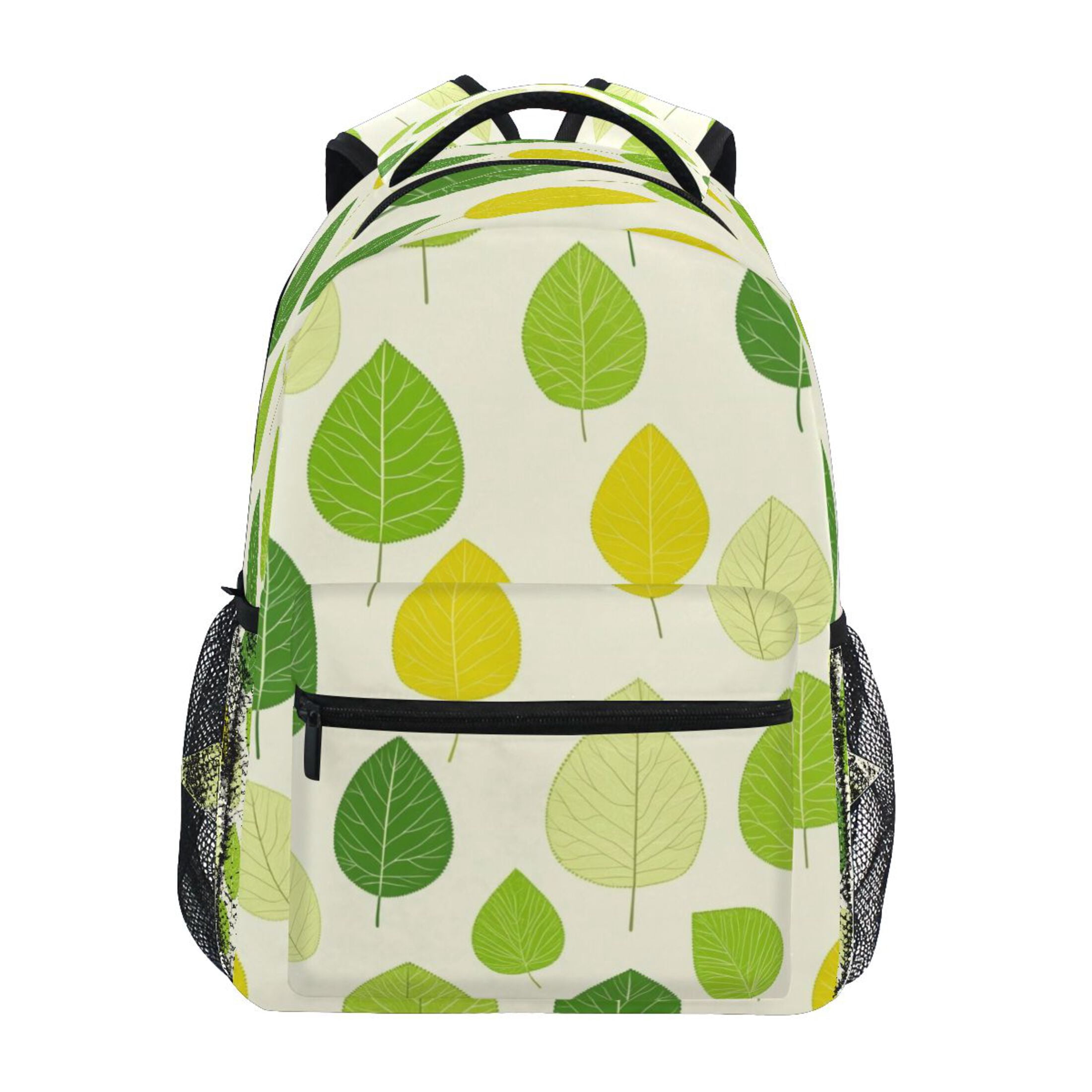Fresh Leaf Pattern Design Stylish Large Backpack 15L Self-Standing ...