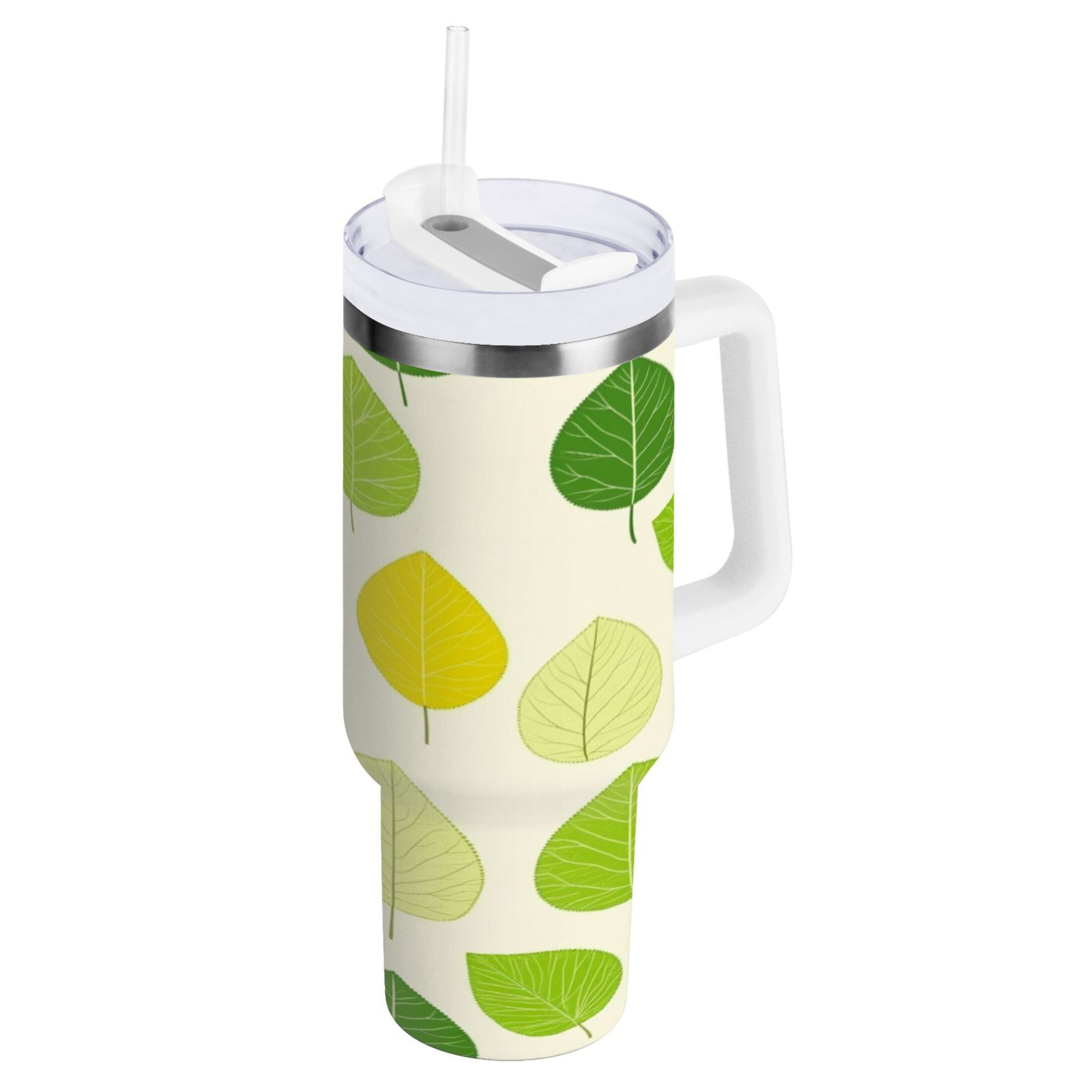 Fresh Leaf Pattern Design Water Bottles 30oz Insulated Tumblers Double ...