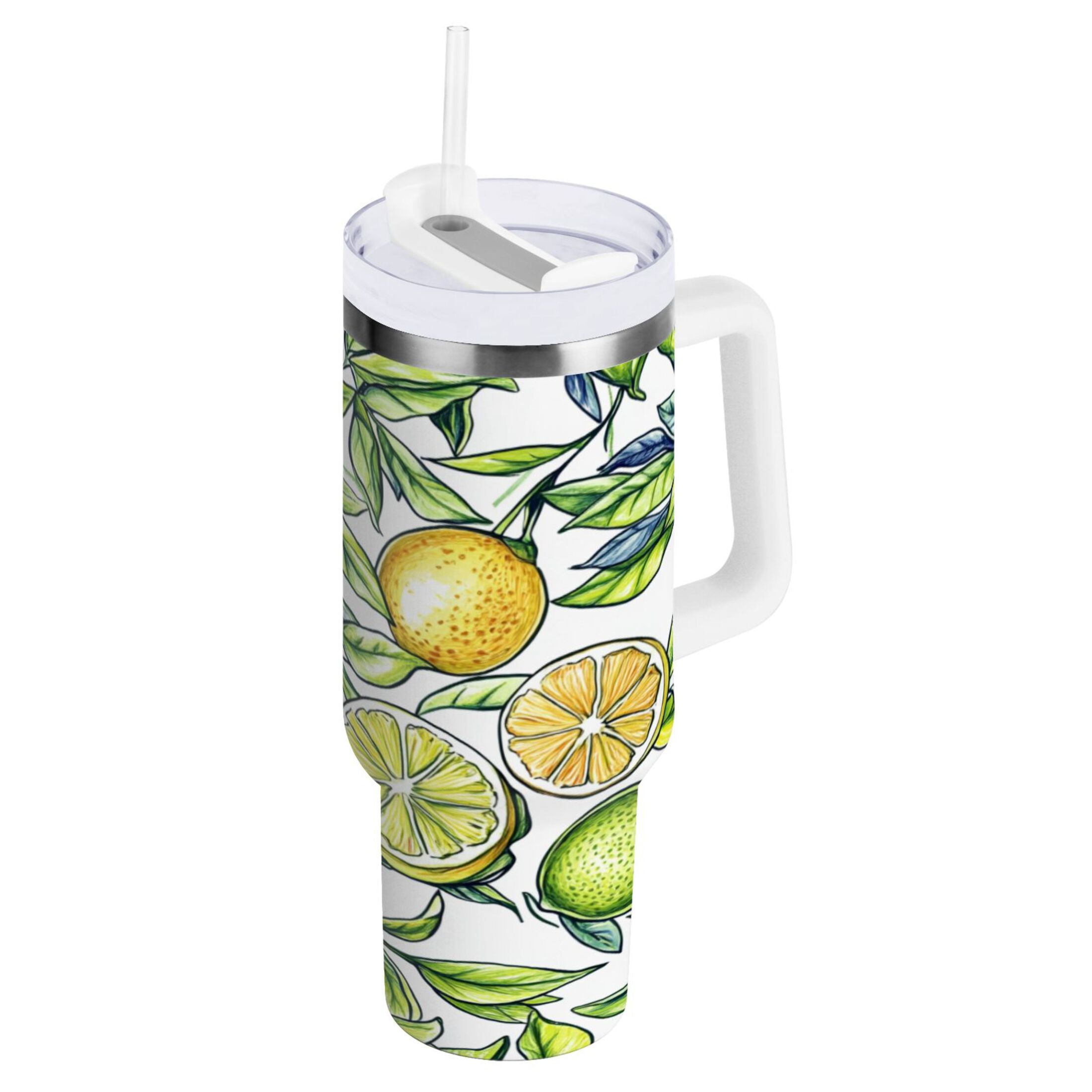 Fresh Lemon Insulated Tumblers 40oz Double-Walled Stainless Steel Water ...