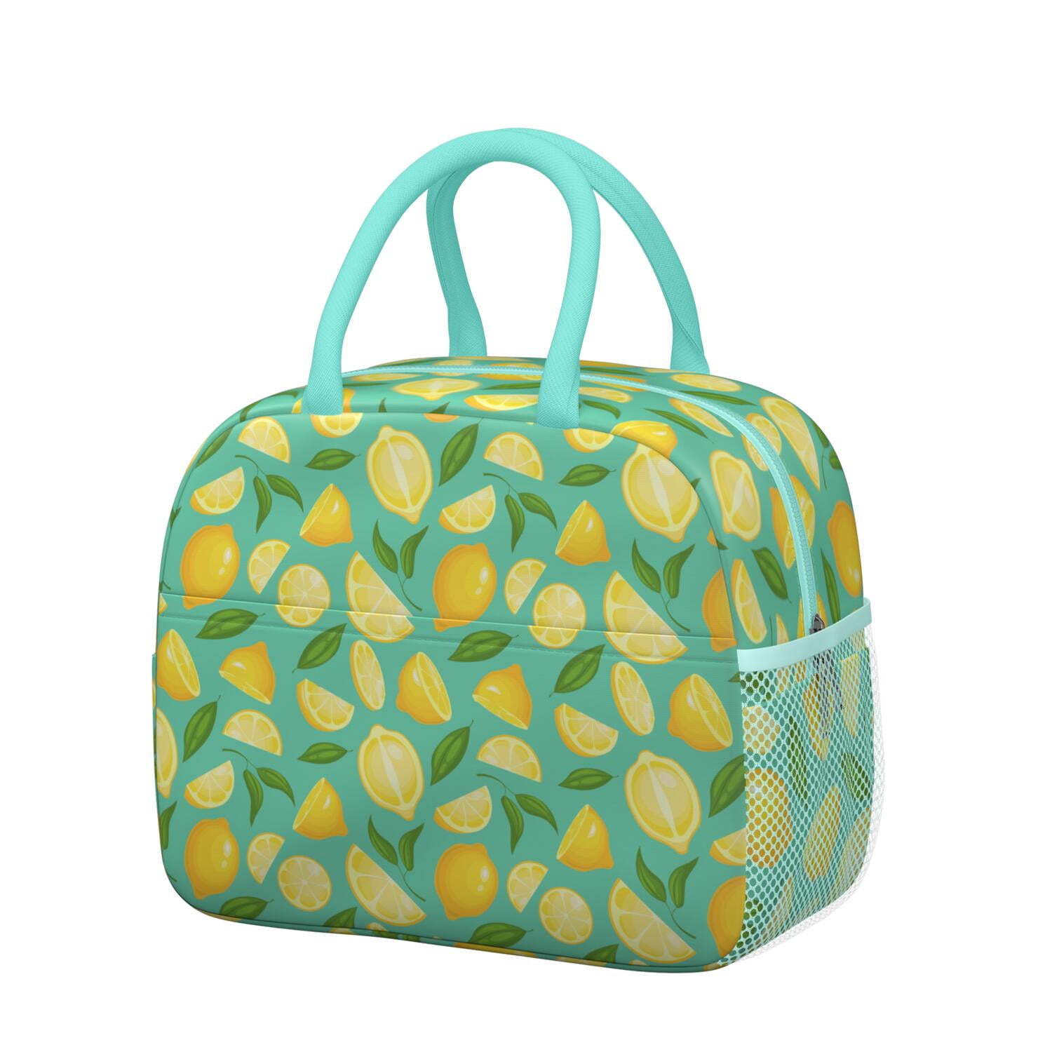 Fresh Lemon Lunch Tote - Stylish Insulated Lunch Bag, Spacious Interior ...