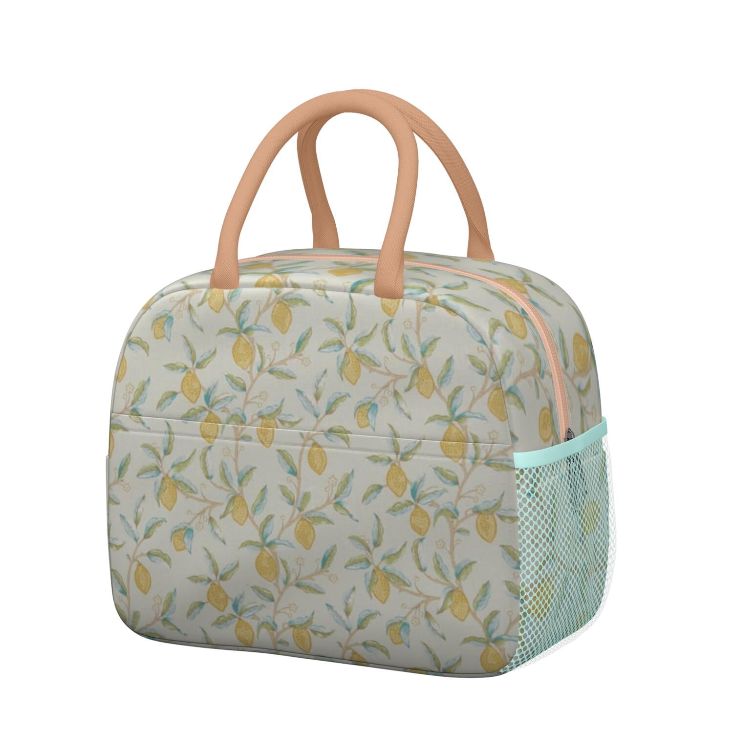 Fresh Lemon Lunch Tote - Stylish Insulated Lunch Bag, Spacious Interior ...