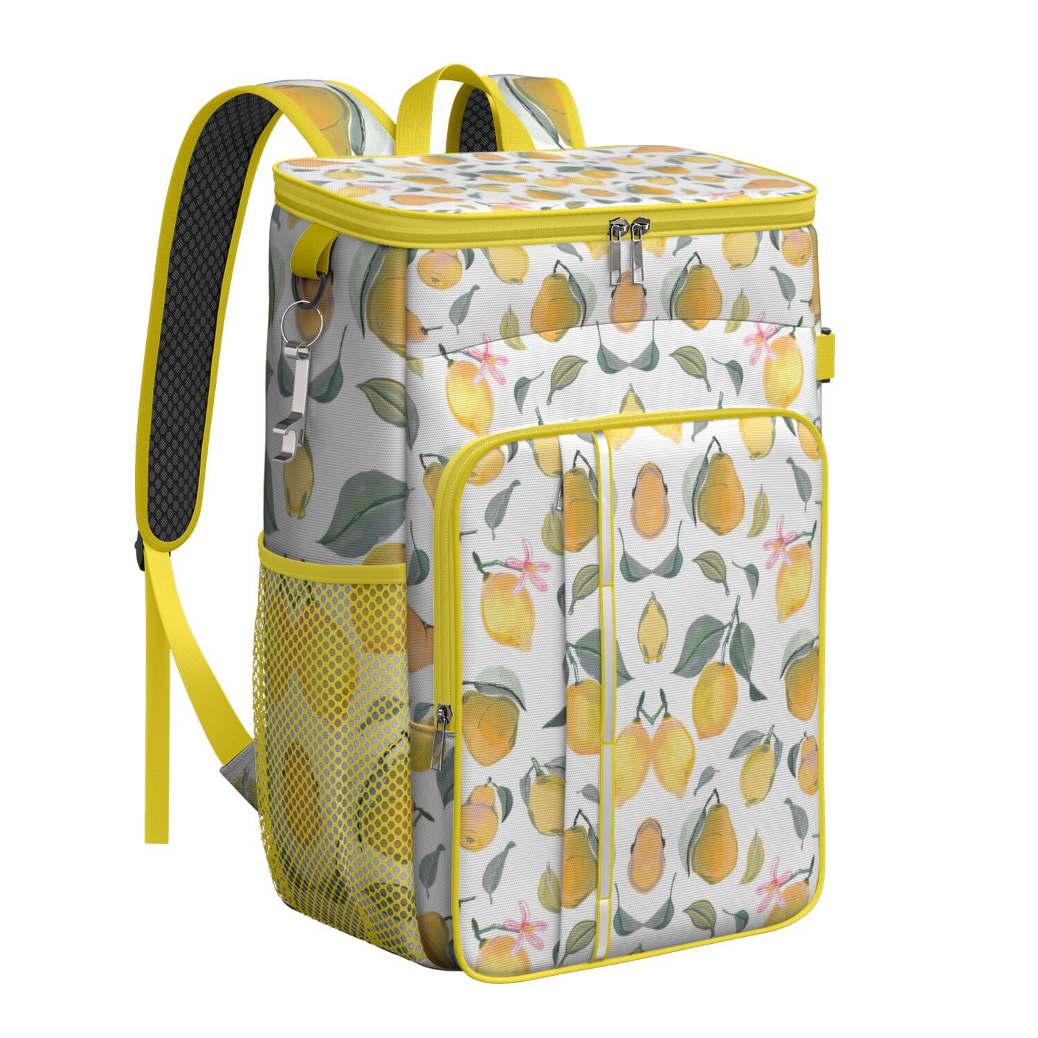 Fresh Lemon Pattern Cooler Bag, Insulated Leakproof Lunch Backpack for ...