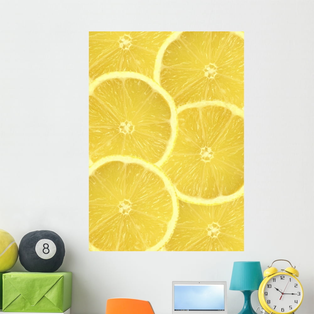 Fresh Lemon Slices Wall Mural Decal Sticker, Wallmonkeys Peel & Stick ...