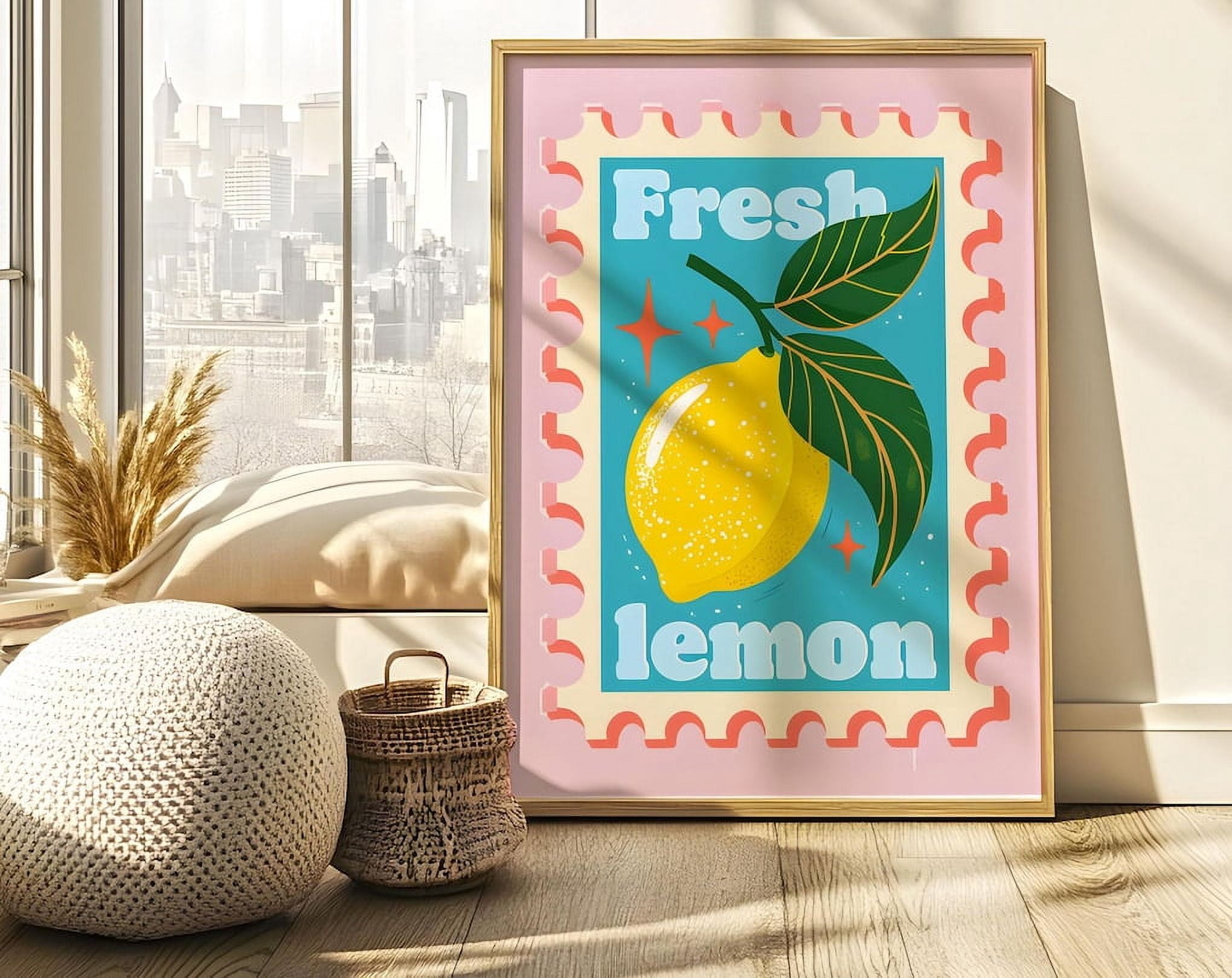 Fresh Lemon Vintage Poster - Handmade Oak Or Ash Frame - Perfect For ...
