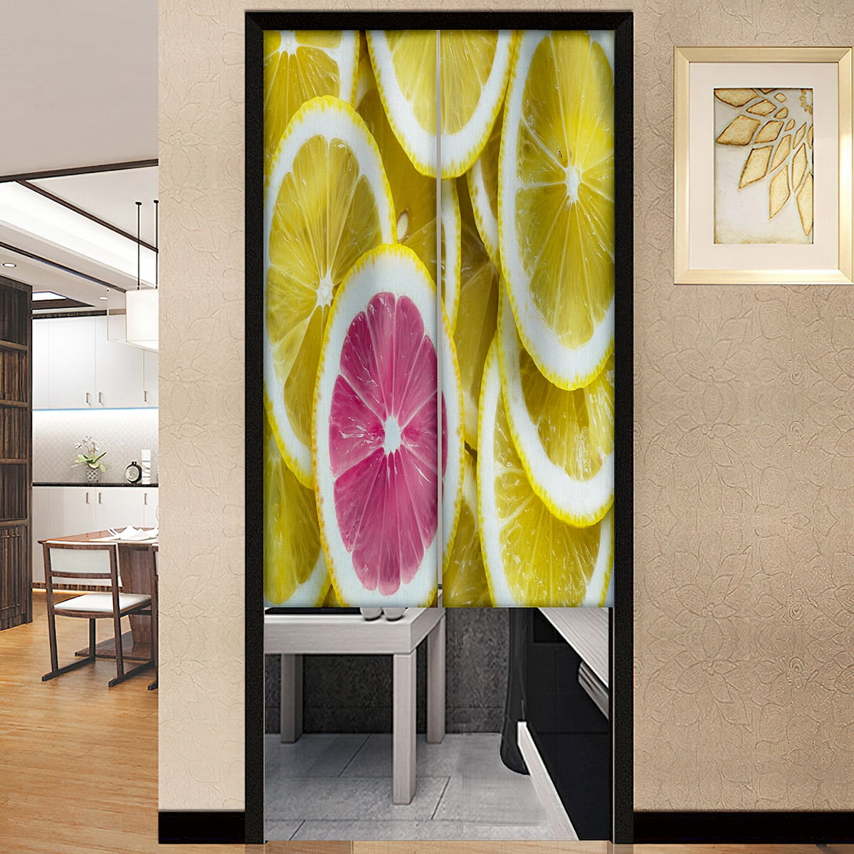 Fresh Lemon Water Door Curtain Bedroom Kitchen Hotel Room Partition ...