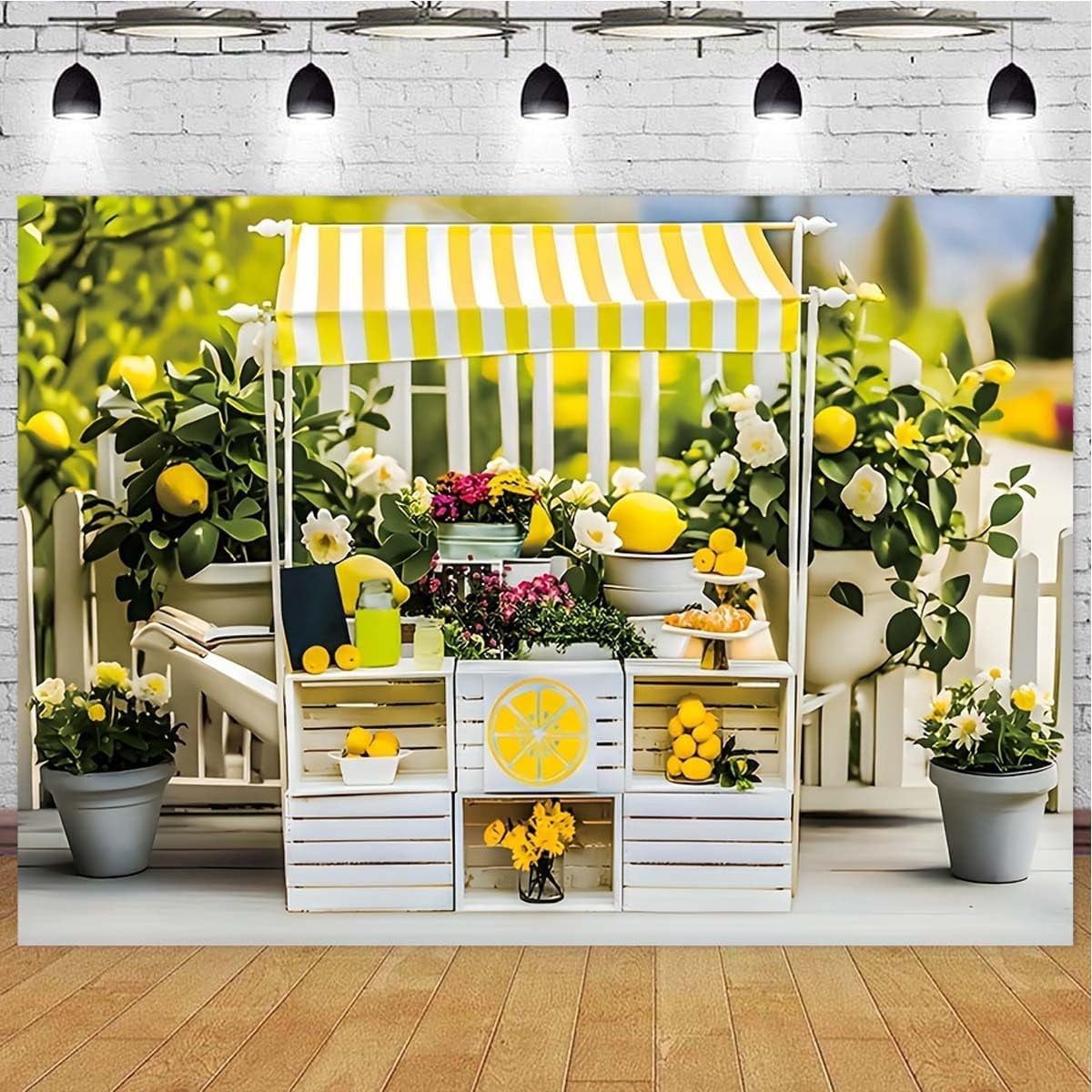 Fresh Lemonade Shop Backdrops for Photography Spring Farmer's Market ...