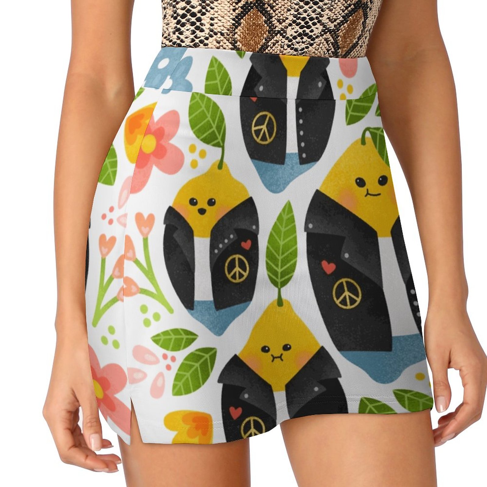 Fresh Lemons Women's skirt With Hide Pocket Tennis Skirt Golf Skirts ...