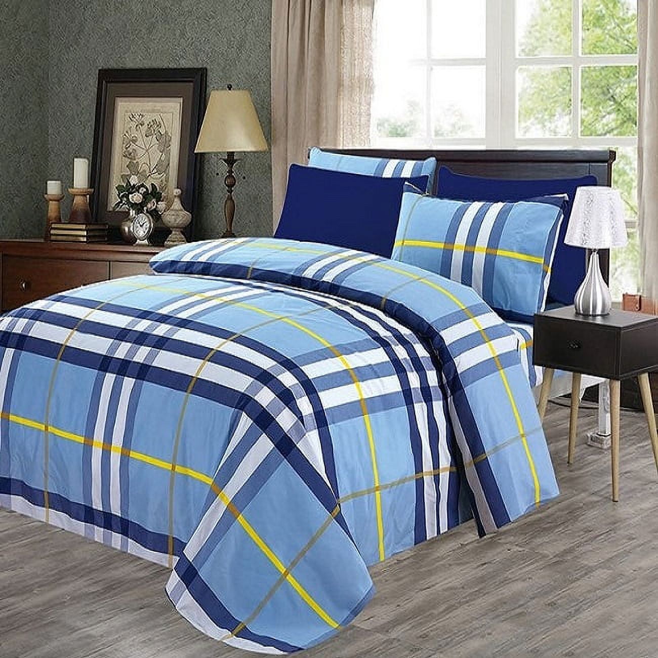 Fresh Linen Collection 1800 Super Soft Printed Sheet Set with BONUS Pillowcases (Twin, Parker ...