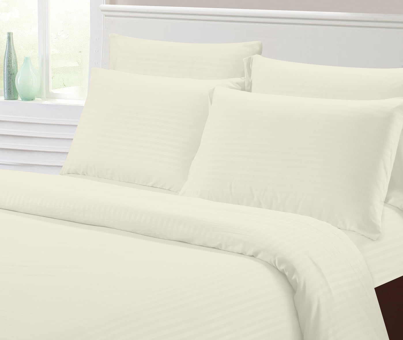 Fresh Linen Collection 1800 Super Soft & Wrinkle Free Luxurious Stripe ...