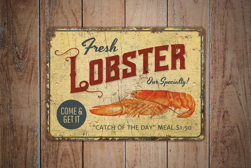 Fresh Lobster Sign Fresh Lobster Daily Seafood Sign Seafood Decor ...