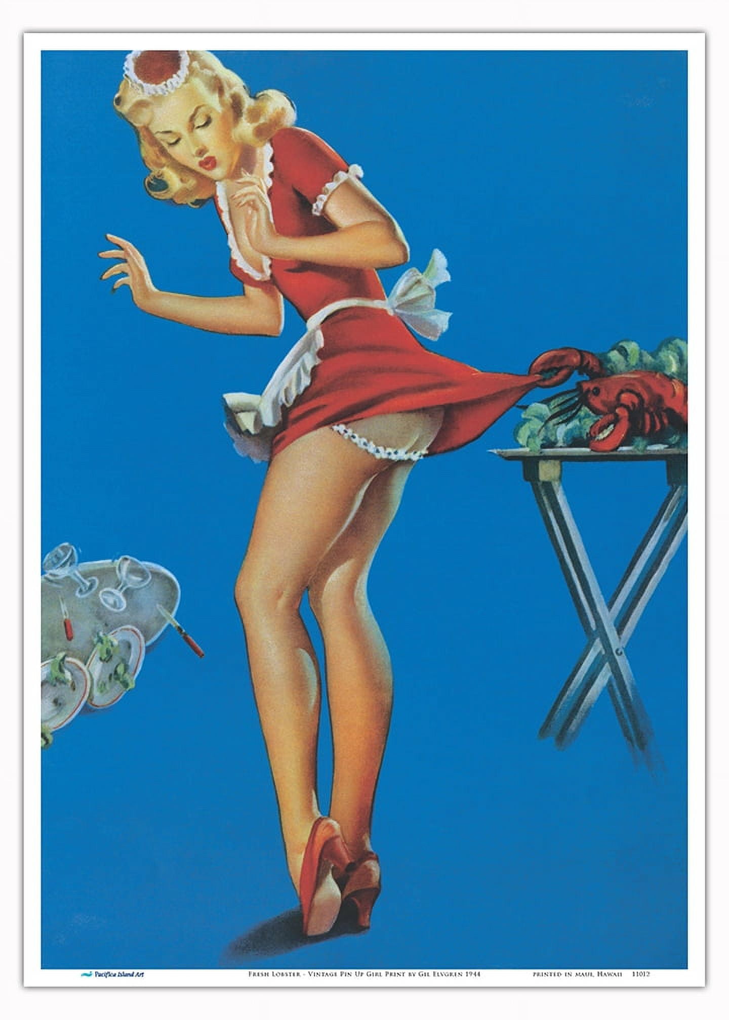 Fresh Lobster Vintage Pin Up Girl Print By Gil Elvgren C 1944