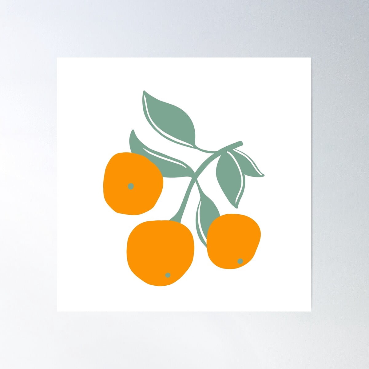 Fresh Mandarin Orange Poster Wall Art, Modern Wall Decor For Living ...