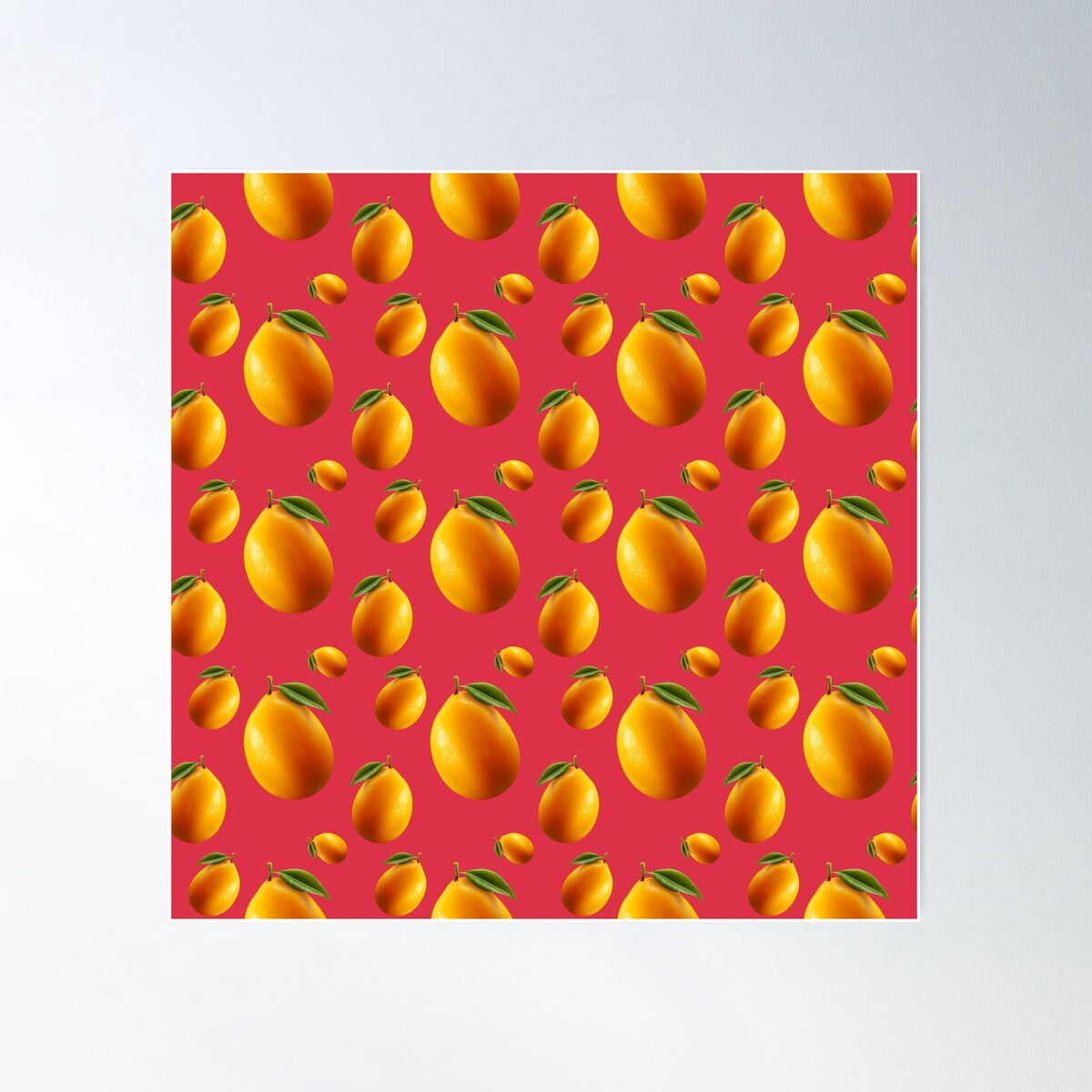 Fresh Mango Pattern Poster Wall Art, Modern Wall Decor For Living Room ...