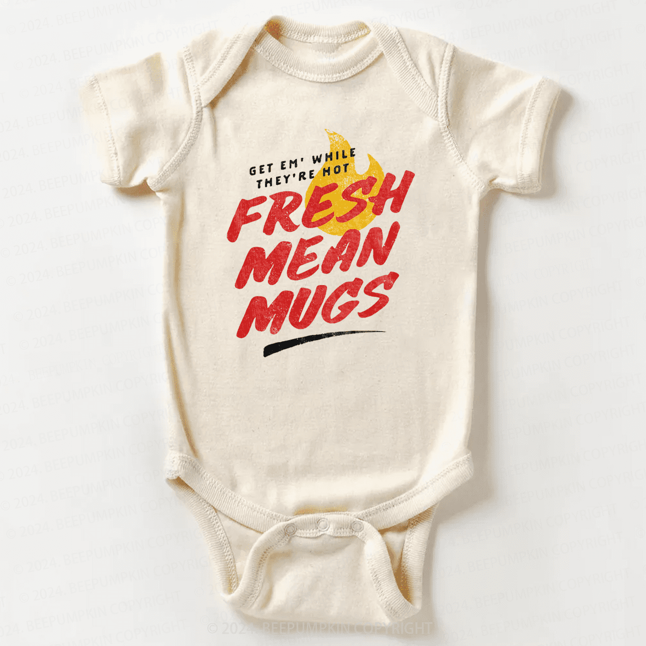 Fresh Mean Mugs Baby Bodysuit Cute Baby Onesie, Baby Bodysuit Lat 4424 ...