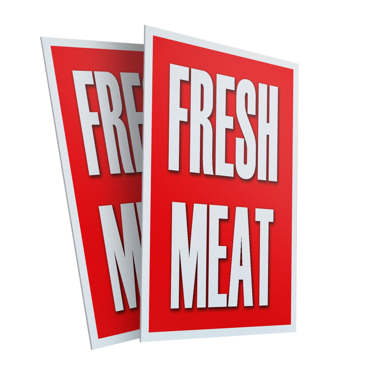 Fresh Meat (2-PACK) 24" x 36" Plastic Signs | Sign Insert 4mm ...