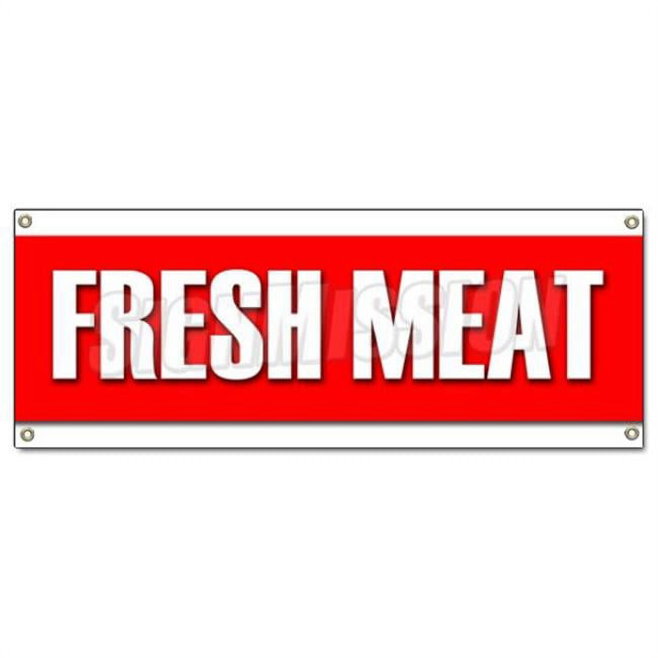Fresh Meat Banner Sign - Butcher Steak Beef Chicken Pork Ground ...