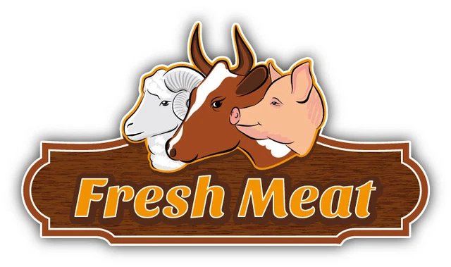 Fresh Meat Food Emblem Car Sticker Phone Decal Water Bottle Stickers ...