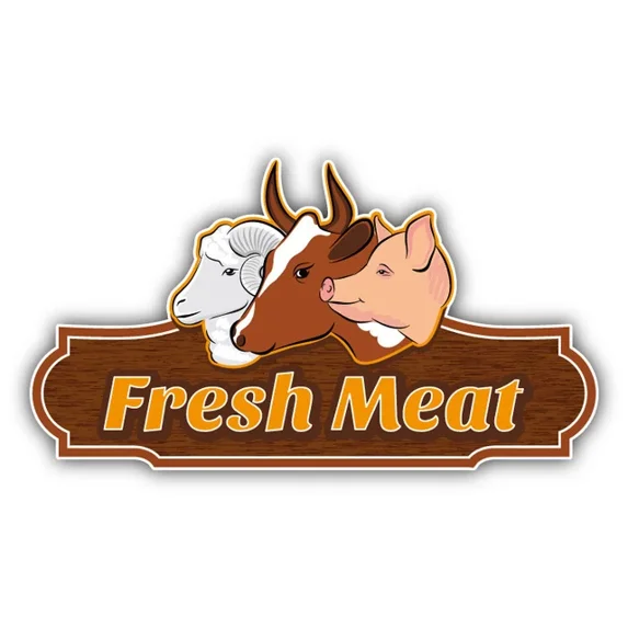 Fresh Meat Food Emblem Car Sticker Phone Decal Water Bottle Stickers ...