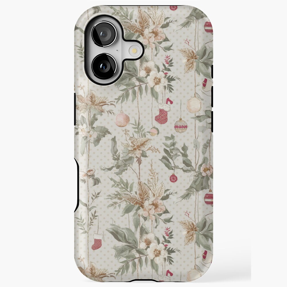 Fresh Mint Green Holiday Floral Pattern Case for iPhone 17 11 12 13 14 ...