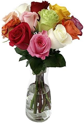 Fresh Multicolor Roses | Assorted Flower Bouquet of 24 Fresh Roses (2 ...