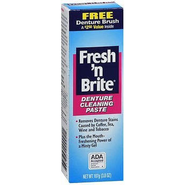 Fresh 'N Brite Denture Cleaning Paste - 3.8 oz, Pack of 6 - Walmart.com