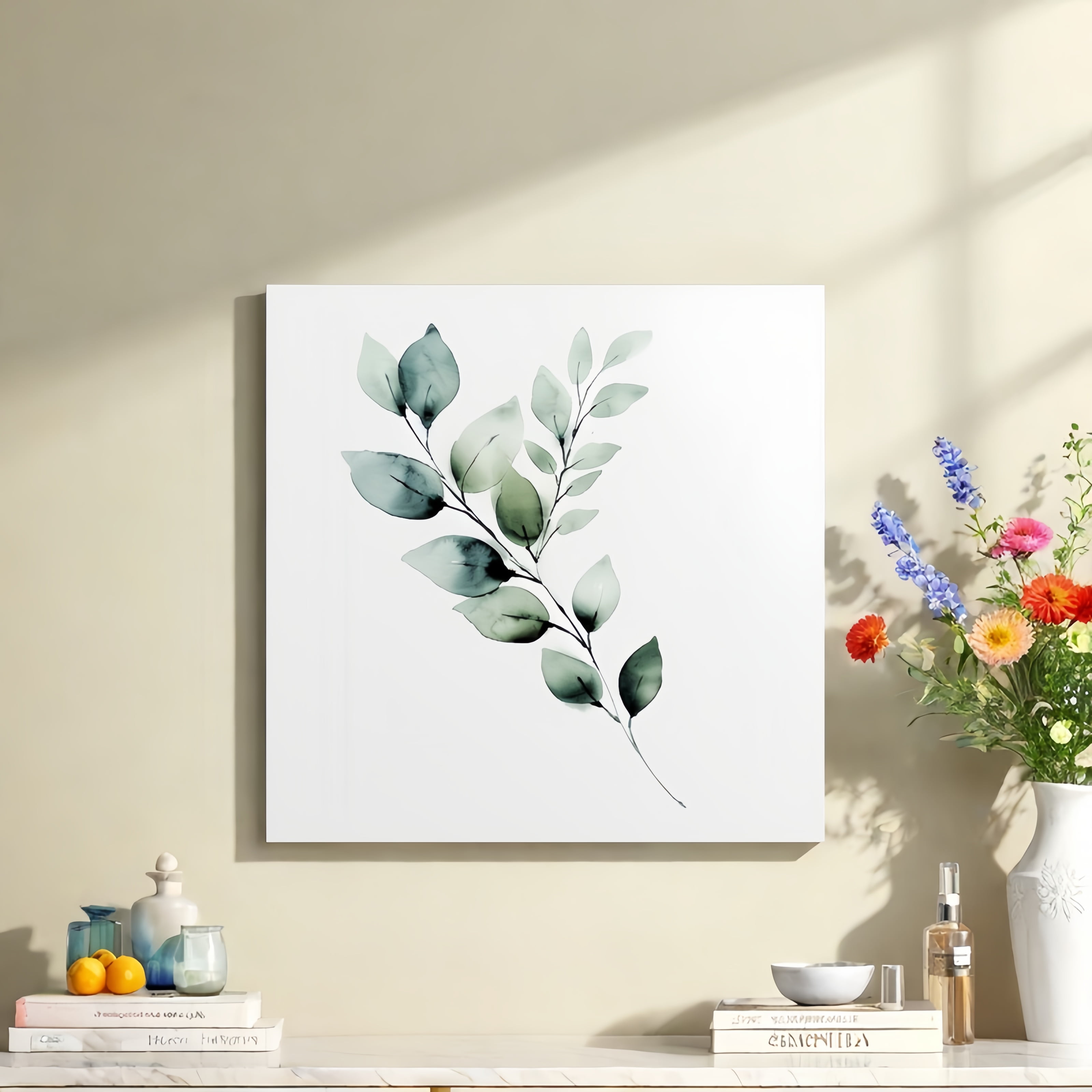 Fresh and Natural Hand-painted Botanical Branches and Leaves Decorative ...