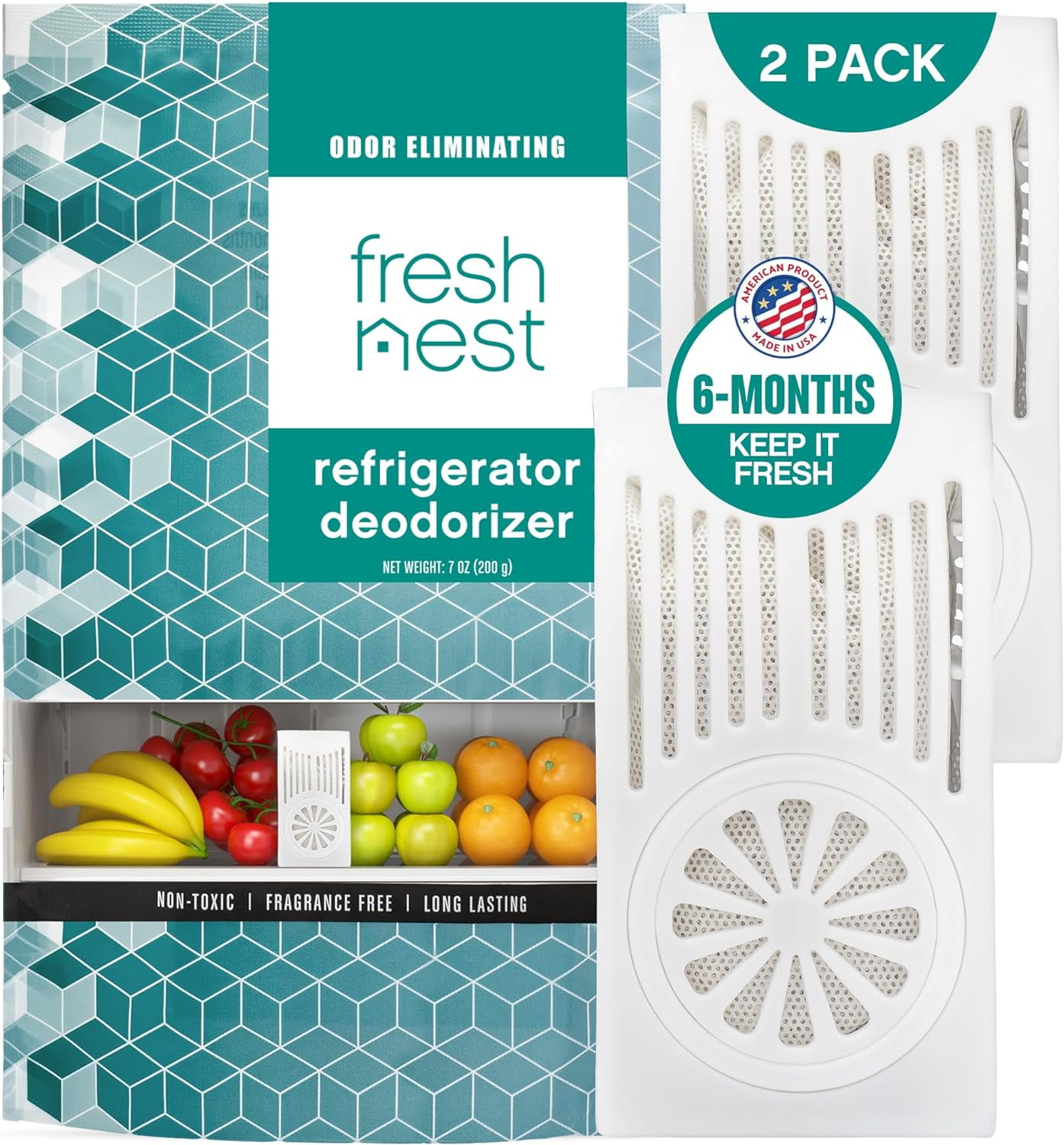 Fresh Nest Absorber & Freshener Refrigerator Deodorizer (2-Pack) - Long ...
