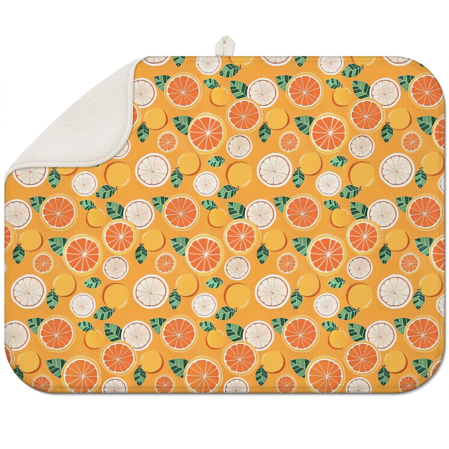 Fresh Orange Coffee Mat – Absorbent Microfiber Spill Mat with Sweet ...