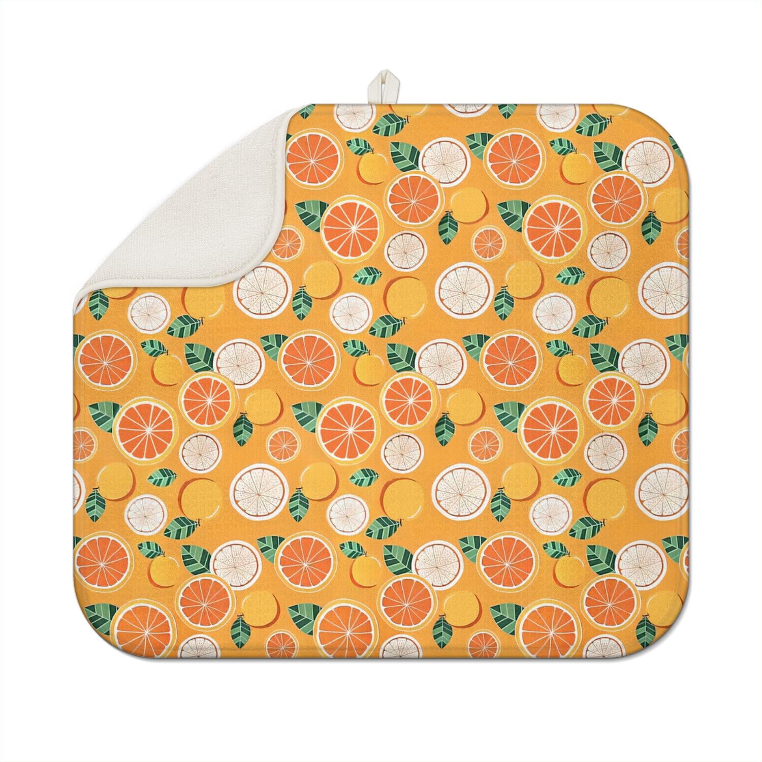 Fresh Orange Coffee Mat – Absorbent Microfiber Spill Mat with Sweet ...