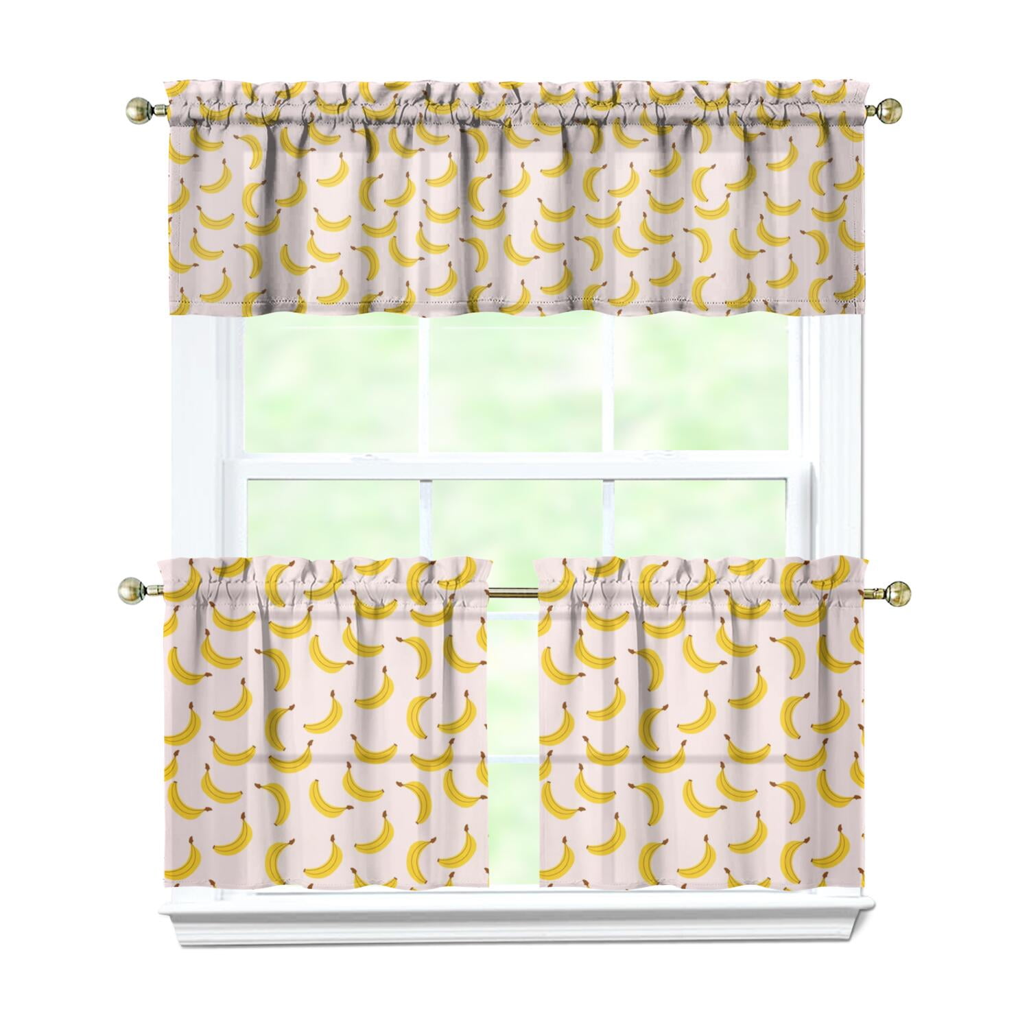 Fresh Orange Fruit Kitchen Curtains Set - Summer Cute Sweet Pattern ...
