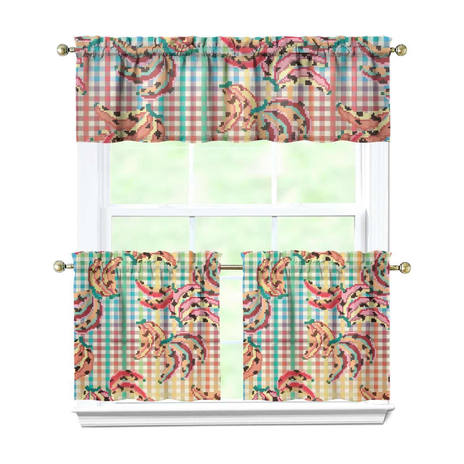 Fresh Orange Fruit Kitchen Curtains Set - Summer Cute Sweet Pattern ...