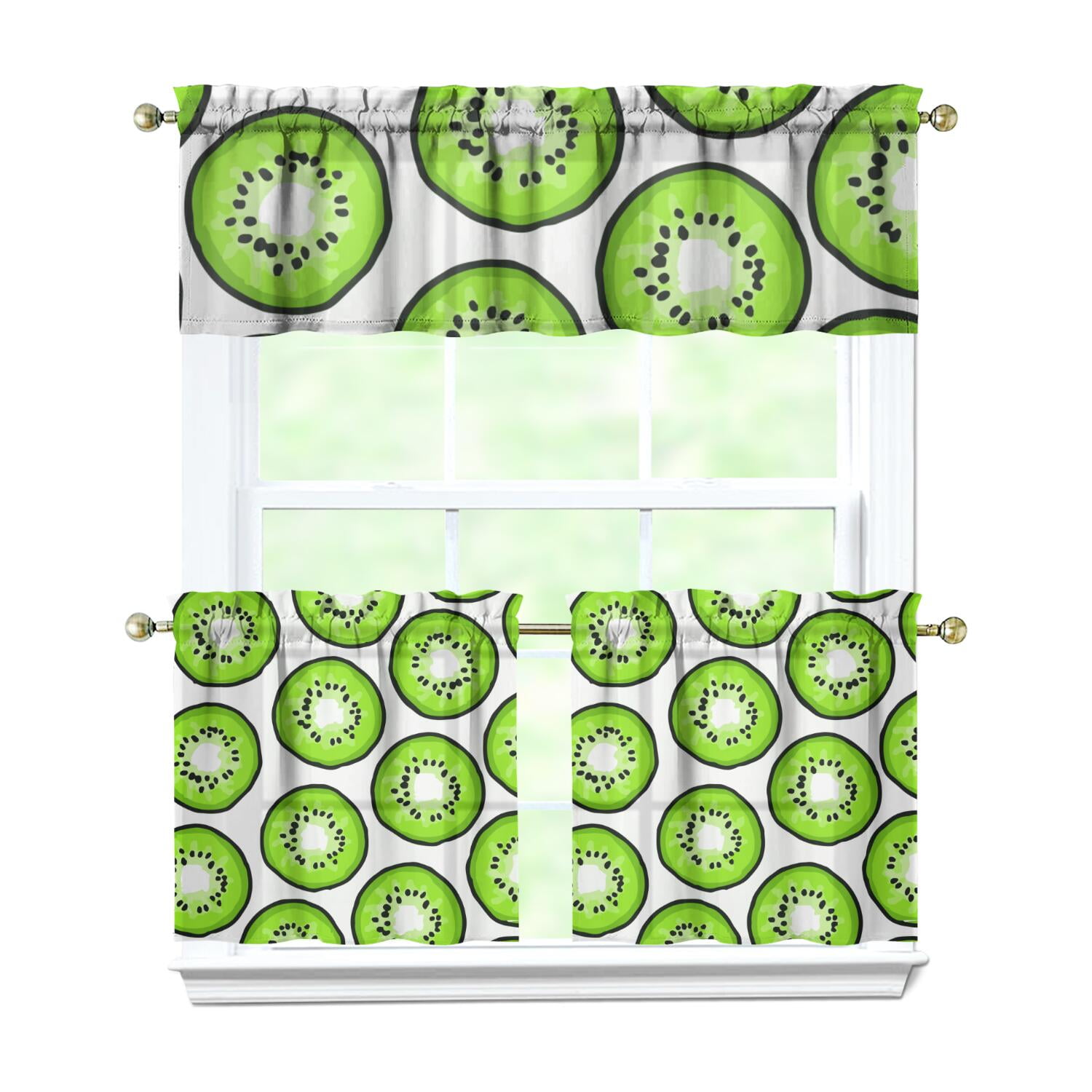 Fresh Orange Fruit Kitchen Curtains Set - Summer Cute Sweet Pattern ...