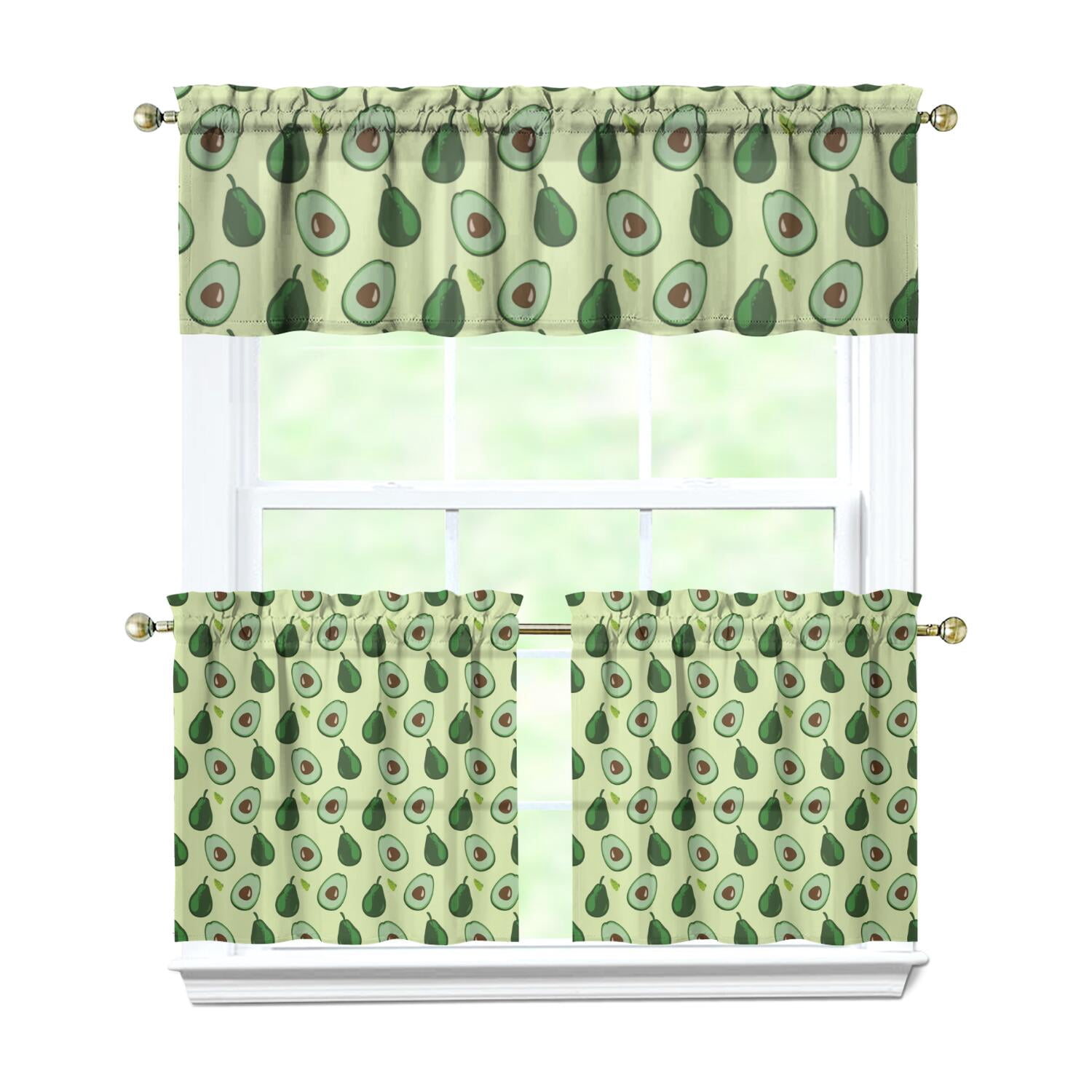 Fresh Orange Fruit Kitchen Curtains Set - Summer Cute Sweet Pattern ...