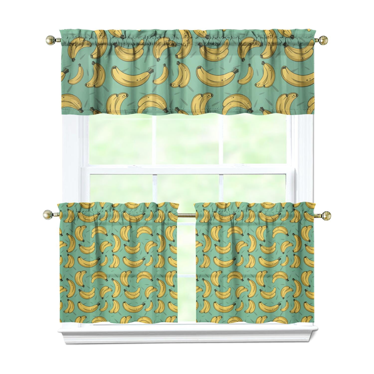 Fresh Orange Fruit Kitchen Curtains Set - Summer Cute Sweet Pattern ...