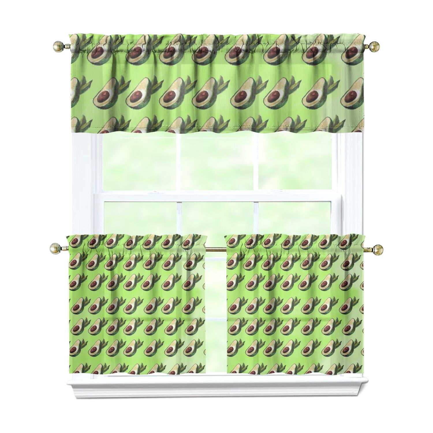 Fresh Orange Fruit Kitchen Curtains Set - Summer Cute Sweet Pattern ...