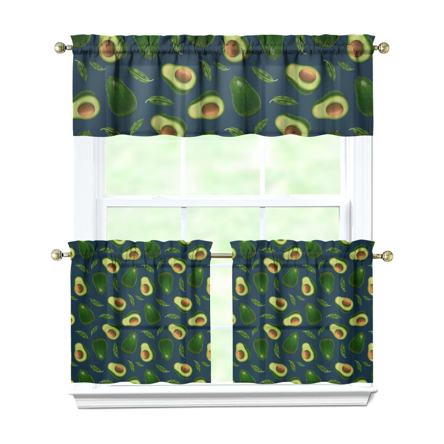 Fresh Orange Fruit Kitchen Curtains Set - Summer Cute Sweet Pattern ...