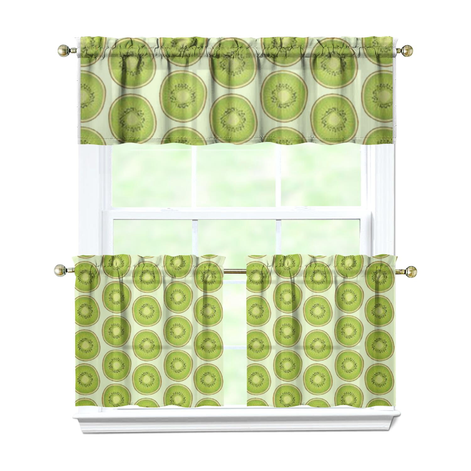 Fresh Orange Fruit Kitchen Curtains Set - Summer Cute Sweet Pattern ...