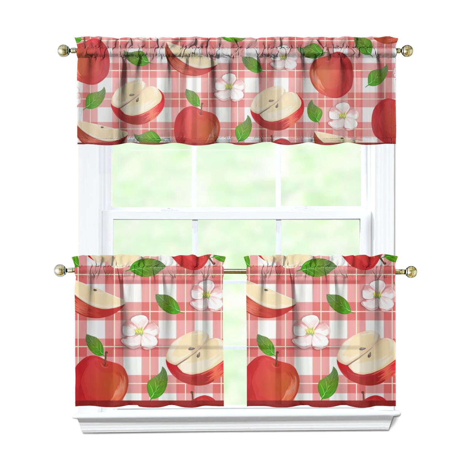 Fresh Orange Fruit Kitchen Curtains Set - Summer Cute Sweet Pattern ...