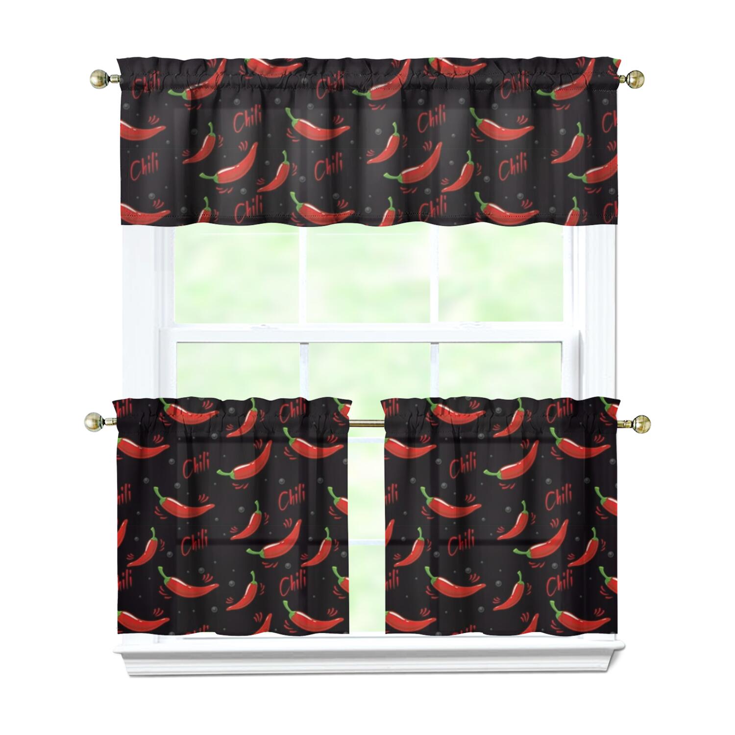 Fresh Orange Fruit Kitchen Curtains Set - Summer Cute Sweet Pattern ...