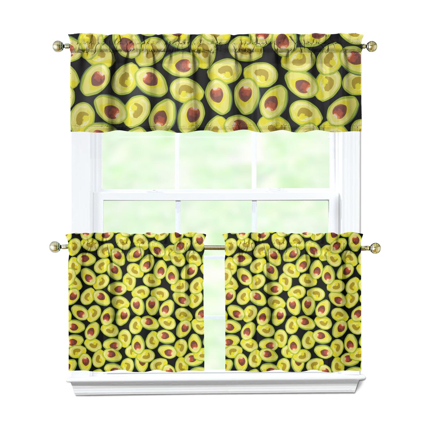 Fresh Orange Fruit Kitchen Curtains Set - Summer Cute Sweet Pattern ...