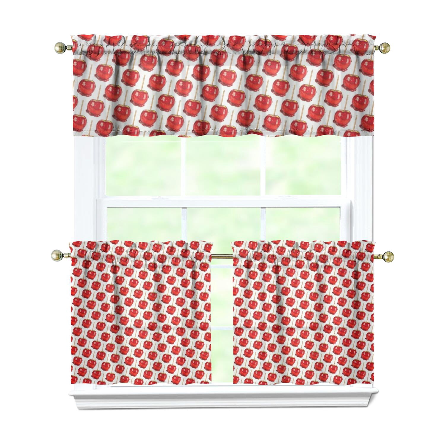 Fresh Orange Fruit Kitchen Curtains Set - Summer Cute Sweet Pattern ...