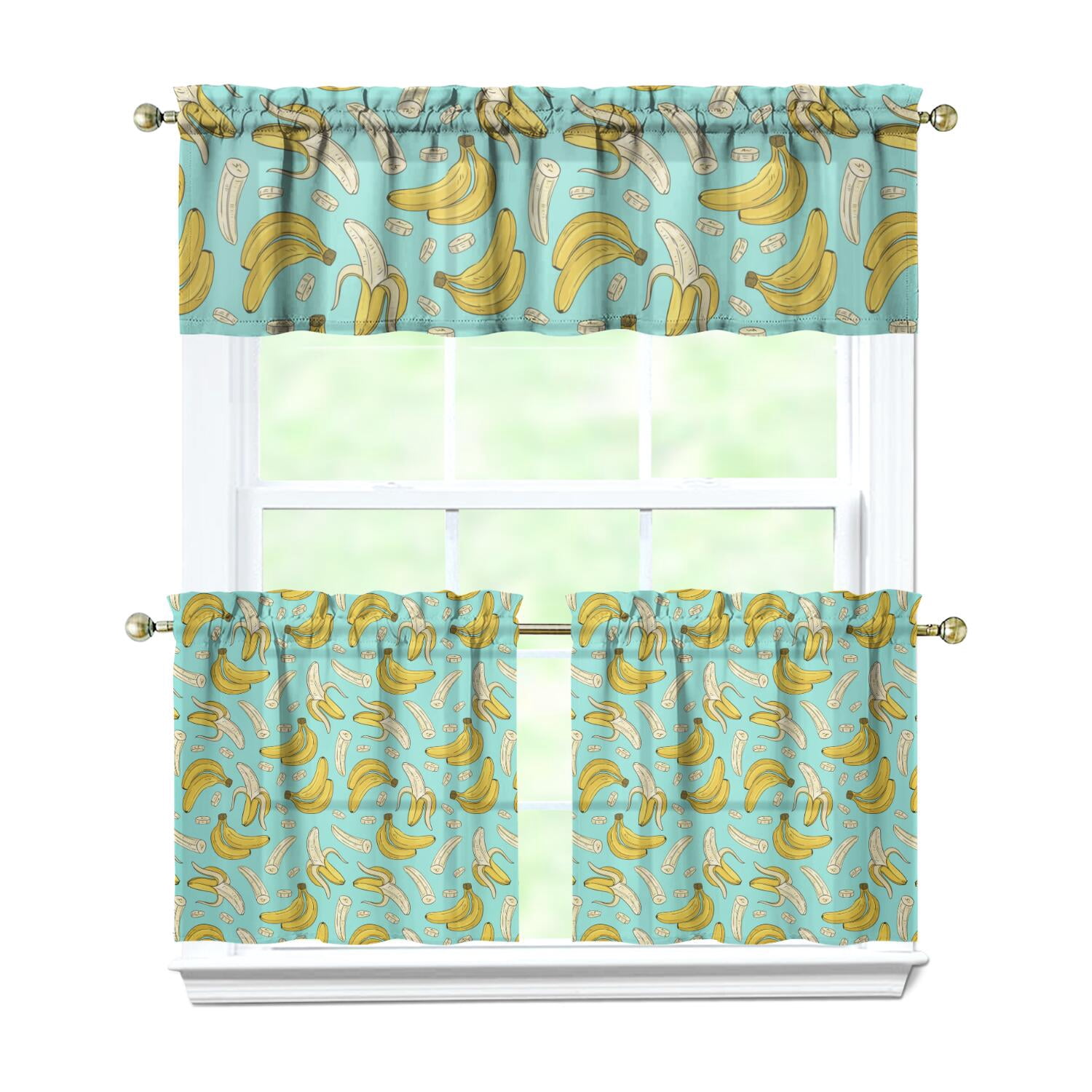 Fresh Orange Fruit Kitchen Curtains Set - Summer Cute Sweet Pattern ...