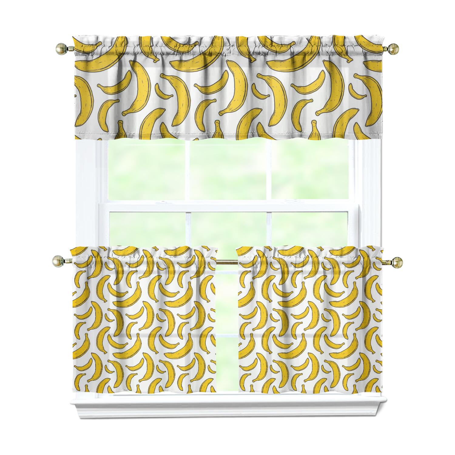 Fresh Orange Fruit Kitchen Curtains Set - Summer Cute Sweet Pattern ...