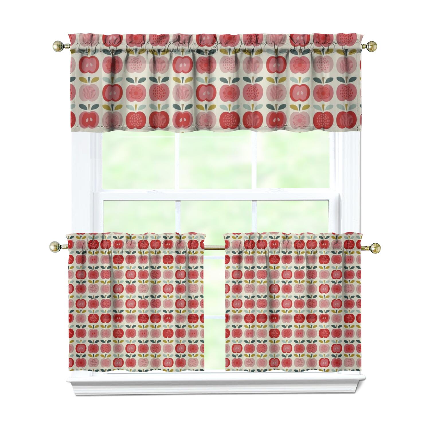 Fresh Orange Fruit Kitchen Curtains Set - Summer Cute Sweet Pattern ...