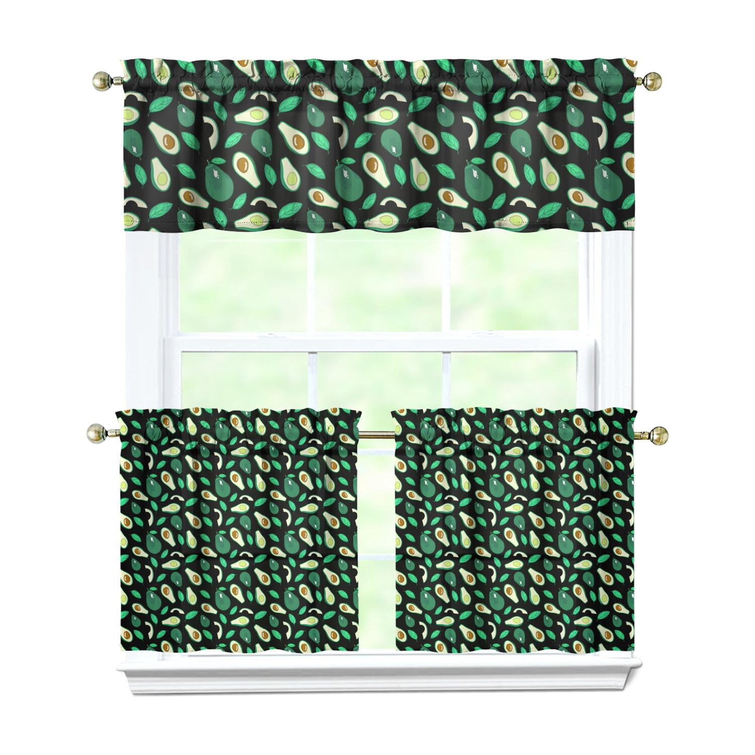 Fresh Orange Fruit Kitchen Curtains Set - Summer Cute Sweet Pattern ...