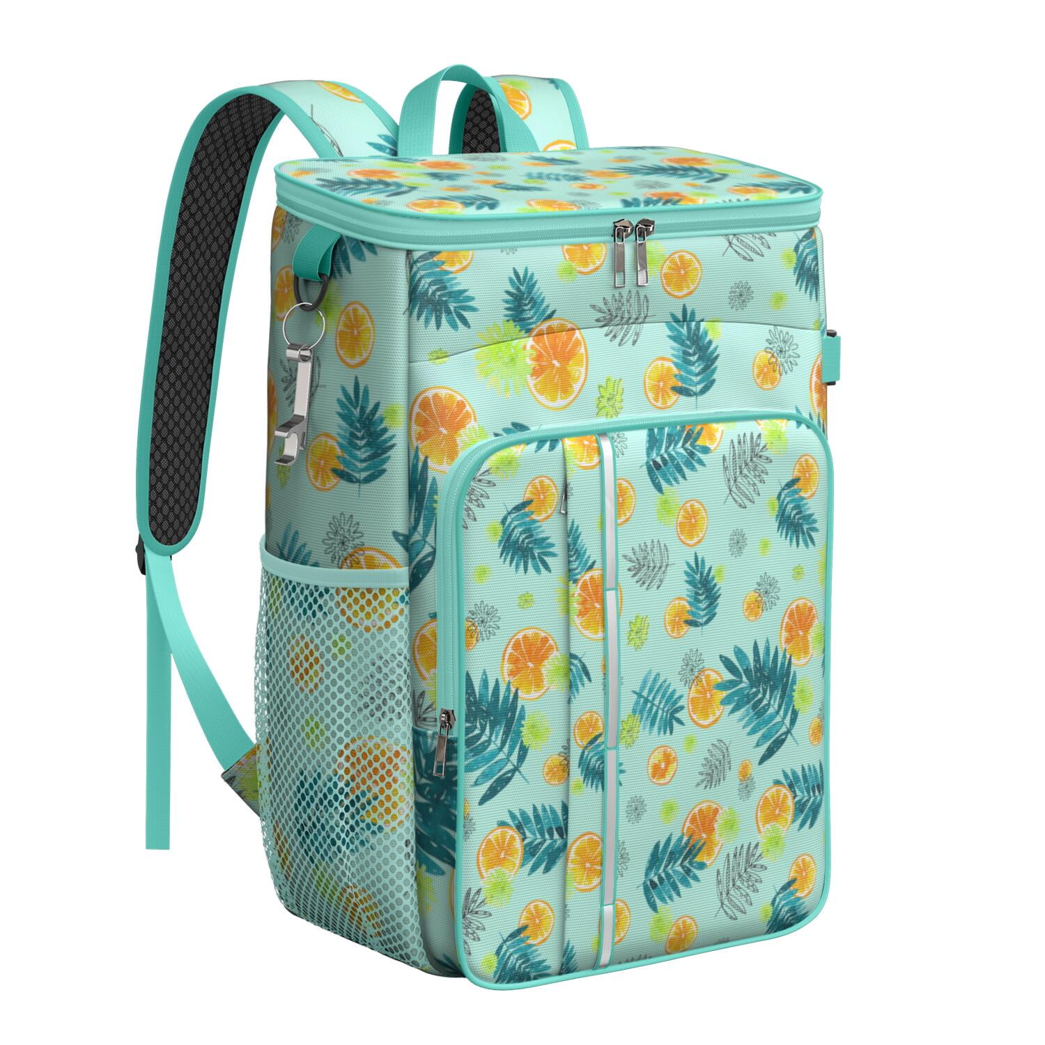 Fresh Orange Pattern Backpack Cooler, Kawaii Aesthetic Fruit Print ...